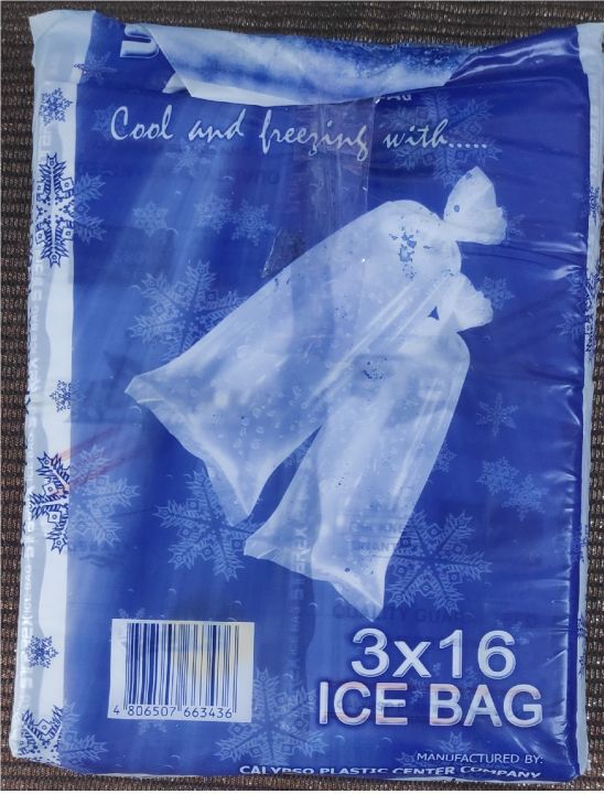 100pcs 3x16 PLASTIC ICE BAG Brand: Starex by Calypso Material: LDPE ...