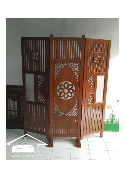 Sketsel jati minimalis krawangan / Pembatas ruangan jati minimalis ...