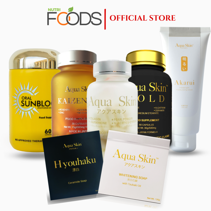 Aqua Skin Gold Glutathione Capsules Gluta Caps Kaizen C Oral Sunblock ...