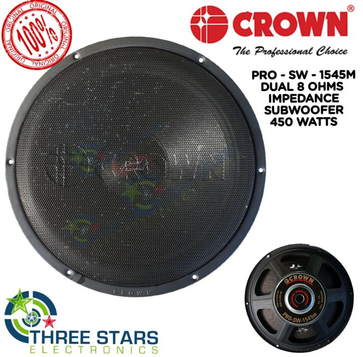 Original Crown PRO-SW-1545m 450W Dual 8 Ohms 15 Inches Subwoofer ...