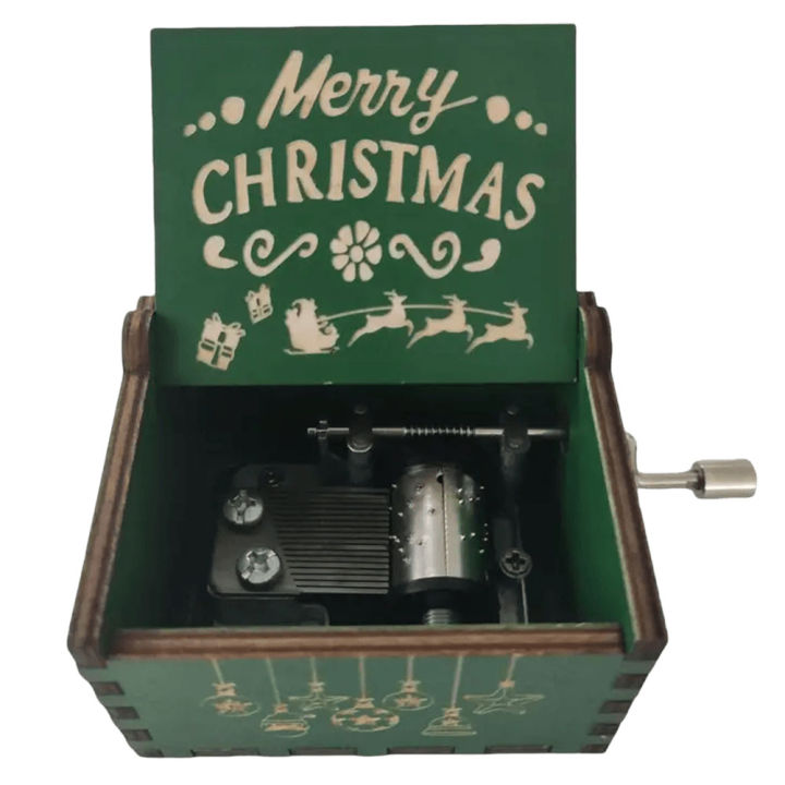 【New Arrival】Hand Crank Music Box Wooden Hand Cranked Musical Box ...