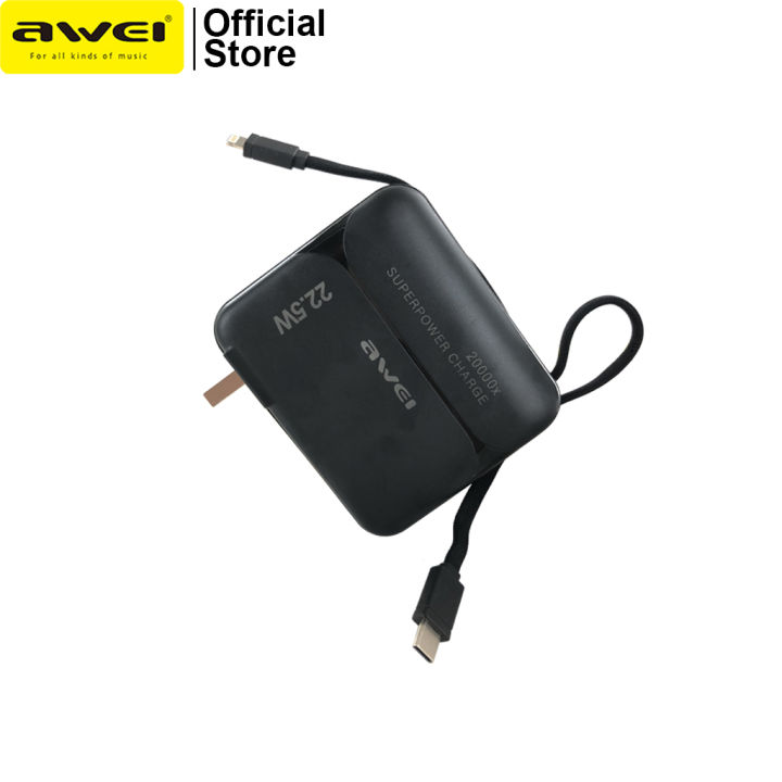 Awei P172K 20000mAh Powerbank Multiple Output Fast Charge 22.5W Dual ...