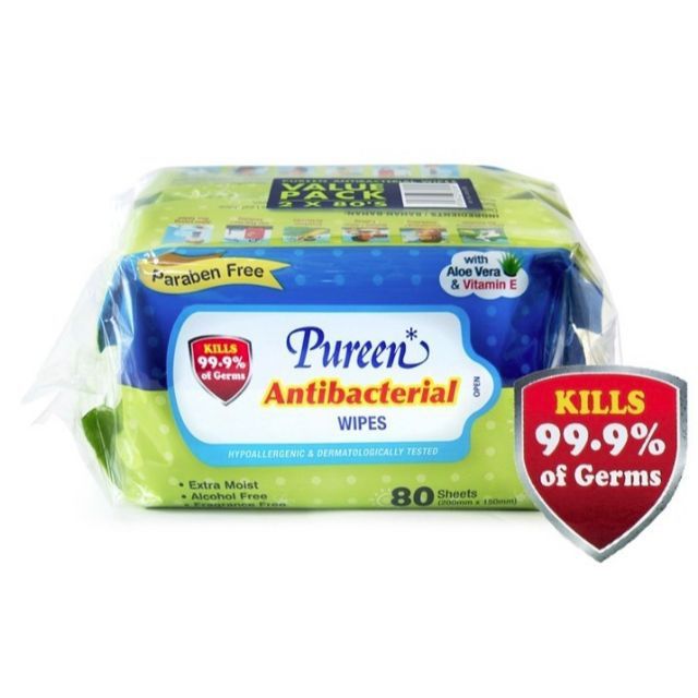 PUREEN BABY WIPES ANTIBACTERIAL WIPES 2 x 80's | Lazada