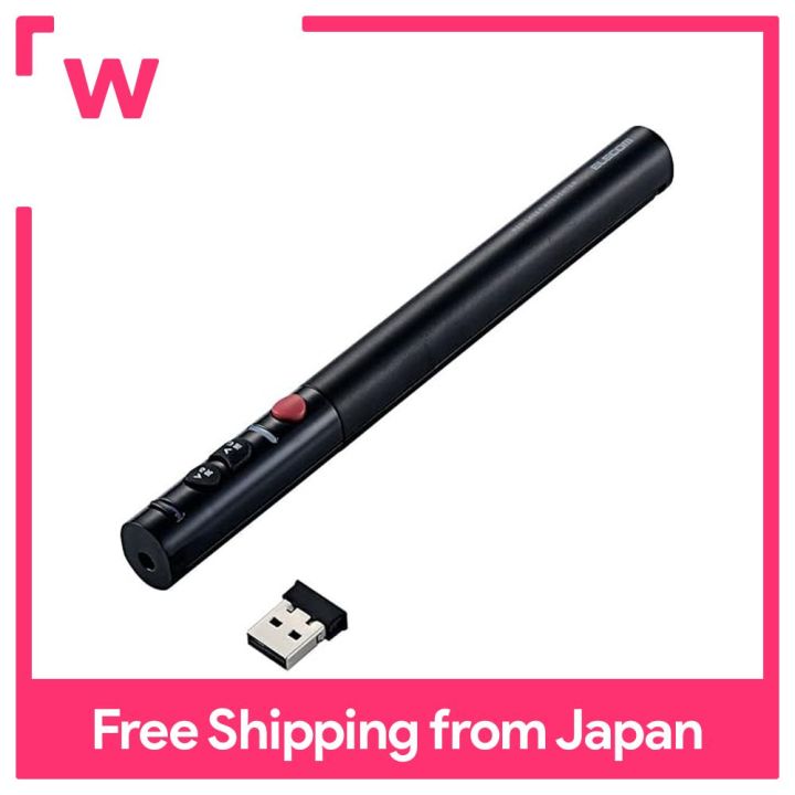 ELECOM Red Laser Pointer with Presenter Function Single Function Black ...