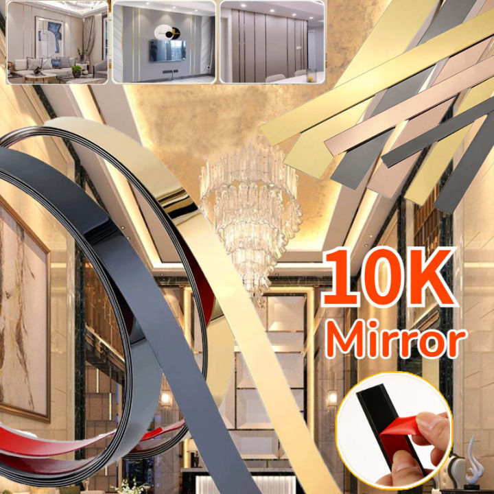 3/5M/12M List Plat Strip Mirror Gold List Plat Strip 10K Mirror Wall ...