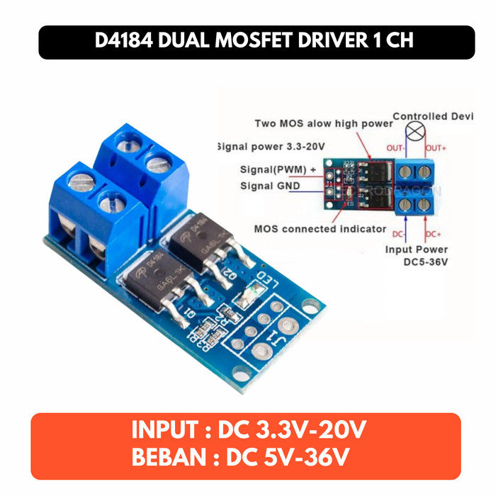 Dual Mosfet Driver Motor PWM D4184 Switching Power Module Modul 1 CH ...