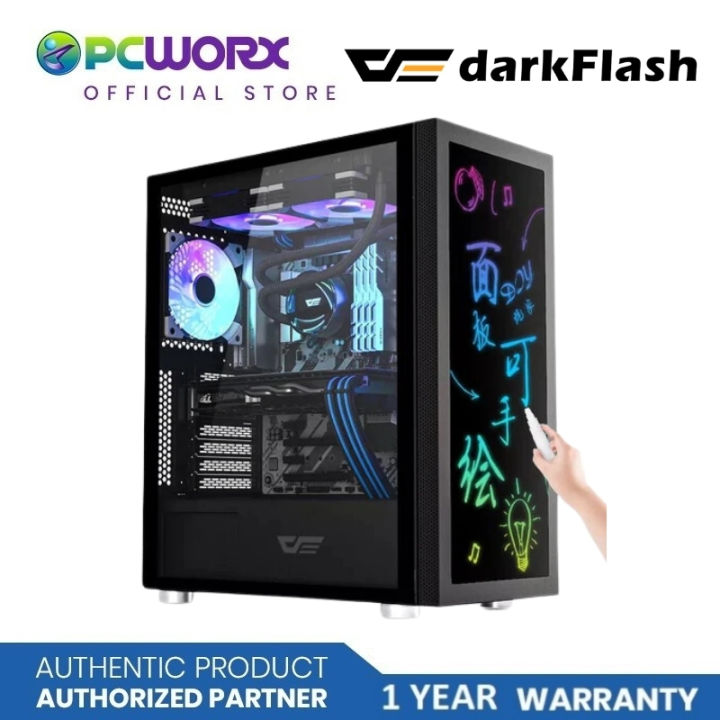 Darkflash DK210 v2 (Graffiti) Front Drawing Panel TG ATX Case Black ...