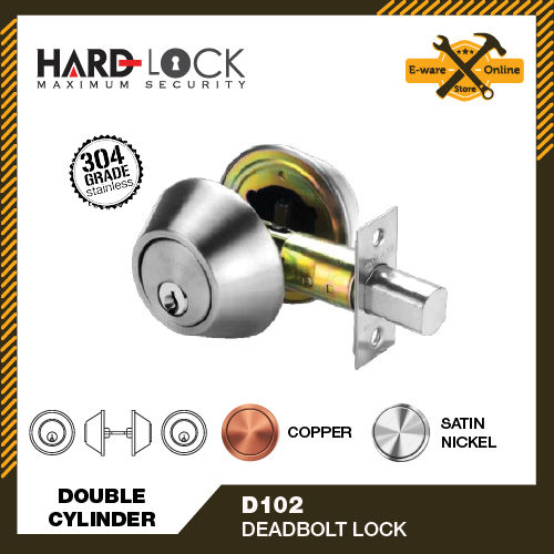 Hard Lock D102 Stainless Steel Double Cylinder Deadbolt Lock | Lazada