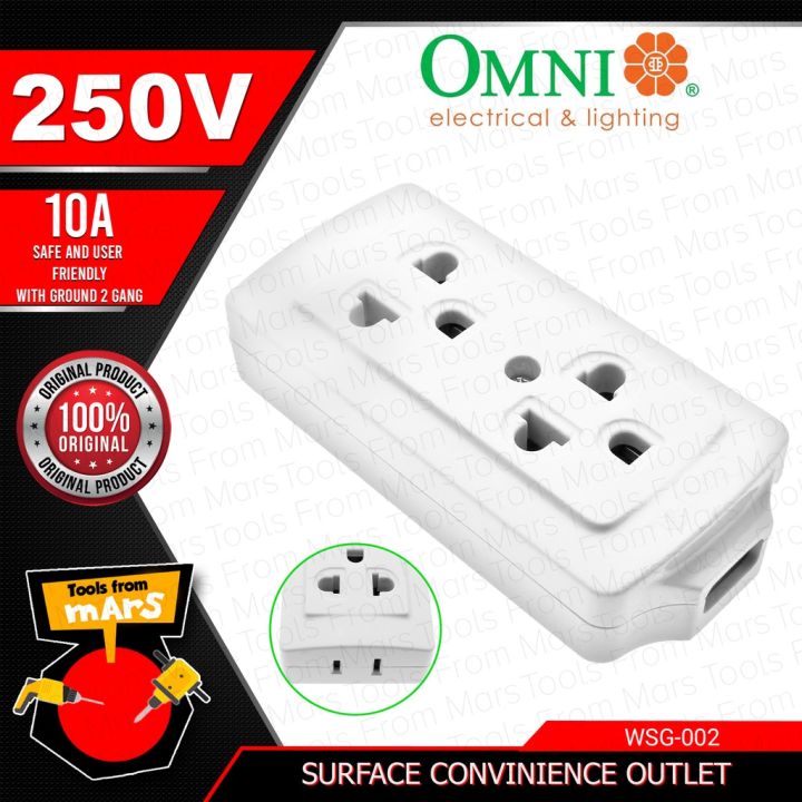 Surface Convenience Outlet w/Ground 2 Gang WSG-002 •TFM• | Lazada PH