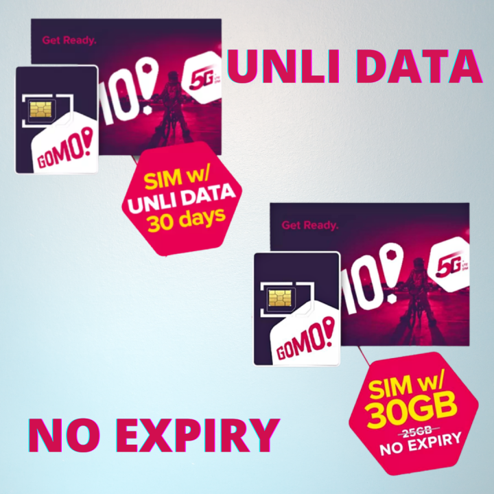 GOMO SIMCARD 30 gb NO EXPIRY | GOMO SIM card with 30 Days Unlimited Data 3g 4g LTE 5g Capable ...