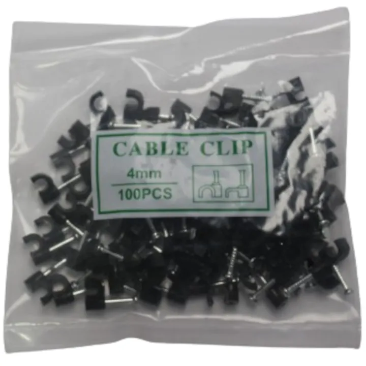 1/5/10 Packs100PCS ROUND TYPE CABLE CLIPS PVC NAIL CABLE WIRE CLIP WALL ...