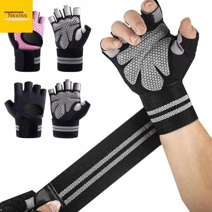 NEXISS ครึ่งนิ้ว ถุงมือออกกำลังกายแบบไม่มีนิ้ว ระบายอากาศได้ดี แผ่นกัน ...