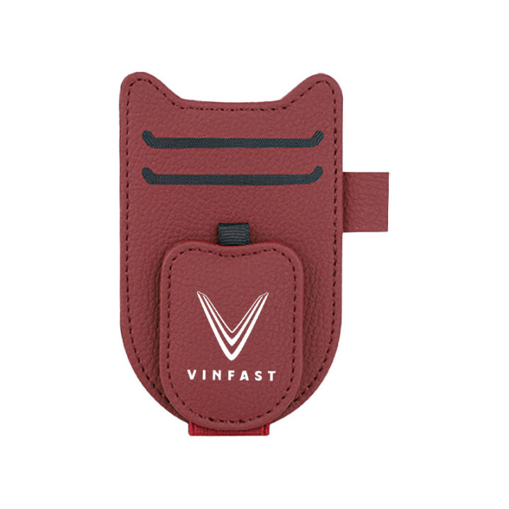 Vinfast Car Glasses Clip Leather Auto Sun Visor Organizer Card Holder ...