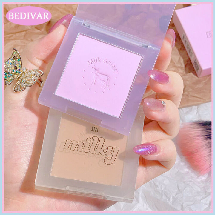 Xixi นมดาวแม่น้ำหมอกอ่อนบลัชออขาวดำแผ่นสีม่วงเคลือบหยวนก๊าซขนาดเล็กส้ม ...