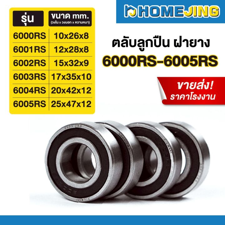 ขายส่ง ราคาโรงงาน ตลับลูกปืน ฝายาง 2 ข้าง เม็ดกลมร่องลึก รหัส 6000RS ...