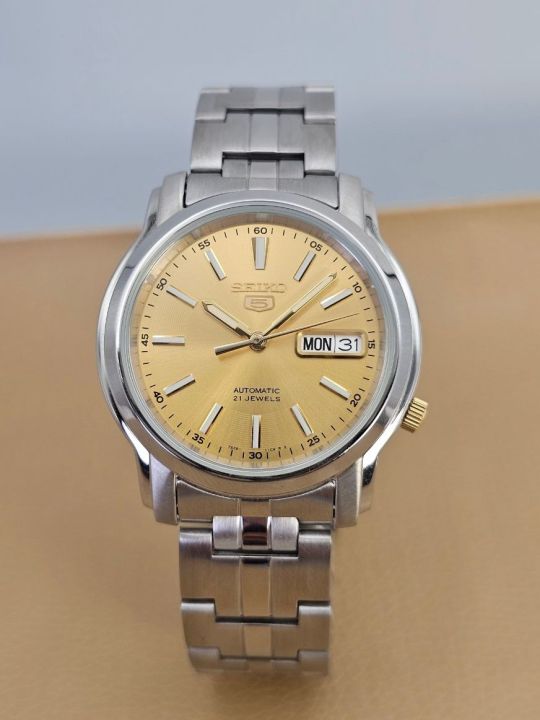 SEIKO 5 Automatic รุ่น SNKL81K1 หน้าปัดทอง ช่องวันที่-สัปดาห์ กล่องใบรับประกัน | Lazada.co.th