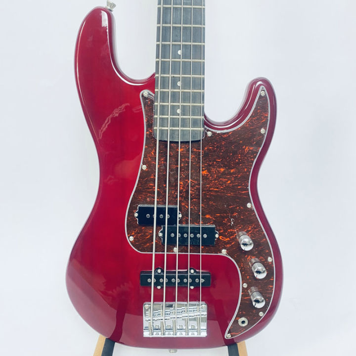 PJB bass 5-string Harley Benton electric bass burgundy Deluxe genuine ...