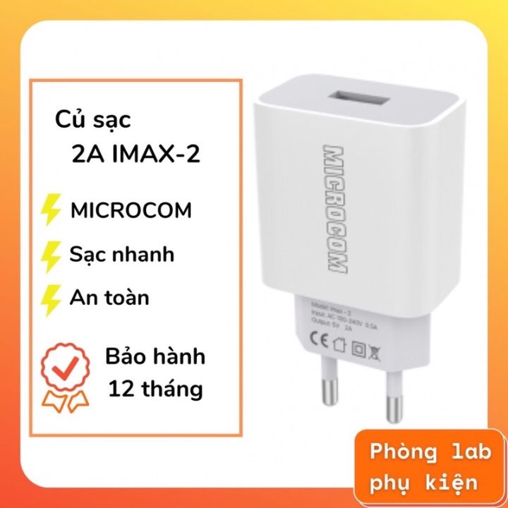Củ sạc 2A I max-2 MICROCOM cho IP Bảo hành 12 tháng | Lazada.vn