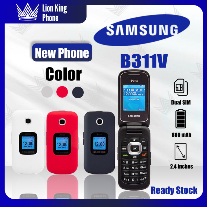 Original Samsung B311V flip GSM phone 2G dual SIM big button flip phone ...