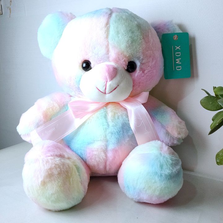 35cm Colourful Rainbow Bear Plushie / Soft Toy | Lazada Singapore