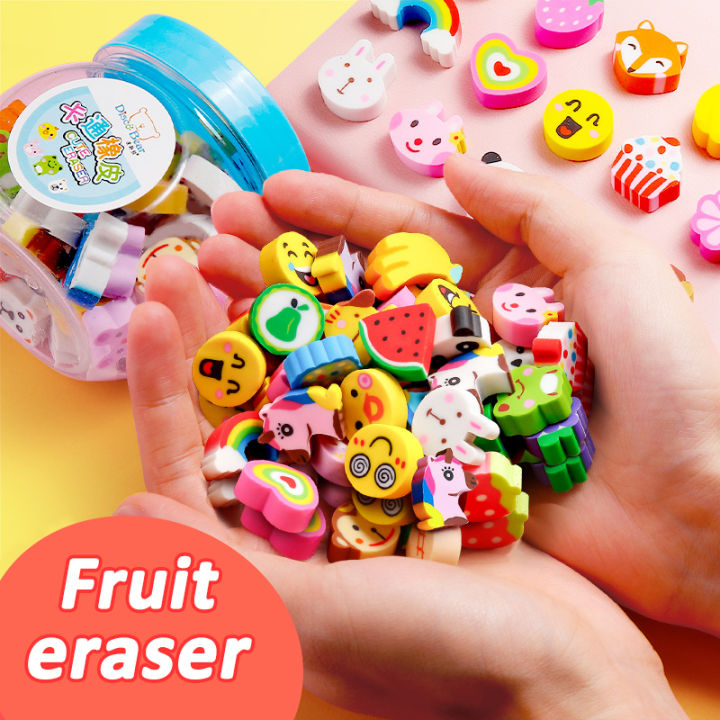 Random Cute Design Kids Eraser Pencil Erasers Set School Supplies ...