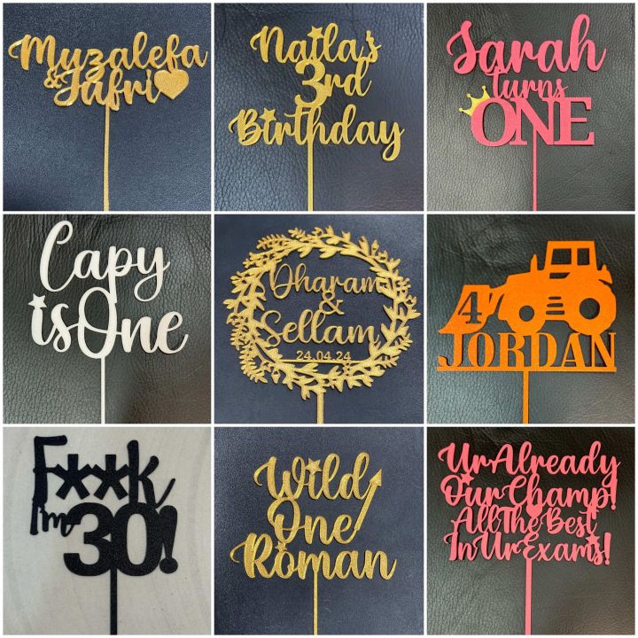 [SG Seller] Customized Cake Topper | Party Birthday Cake Topper ...