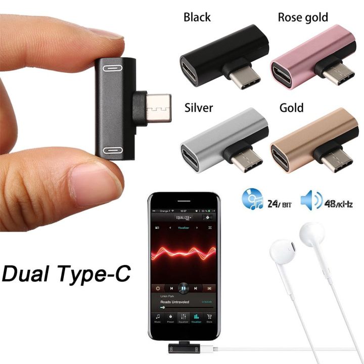 IHBNEP Fast USB C Mini Metal AUX Splitter Audio Convertor Headphone ...