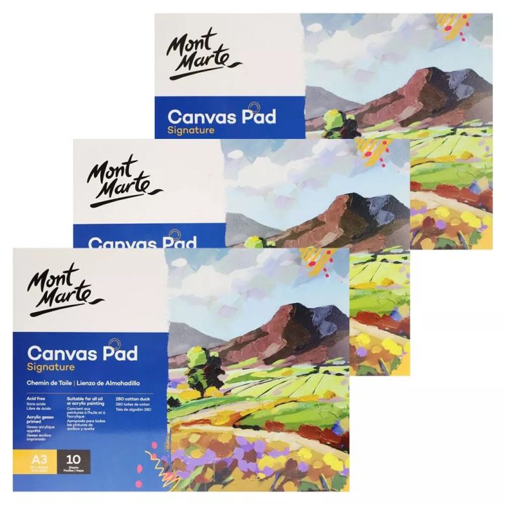 Mont Marte Canvas Pad [280gsm] [A5/A4/A3] [10 Sheets] | Lazada PH