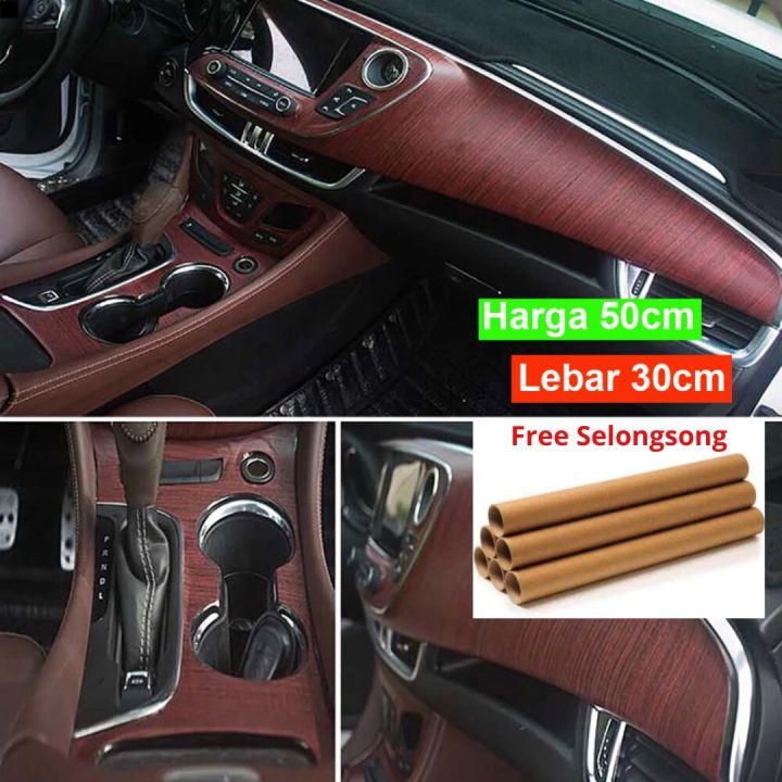 Stiker Sticker 3D Vinyl Wood Panel Kayu Dashboard Interior Mobil ...