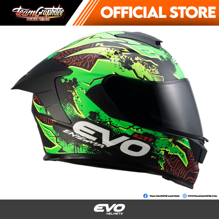 EVO GT PRO ENIGMA MATTE GREEN FULL FACE DUAL VISOR | Lazada PH