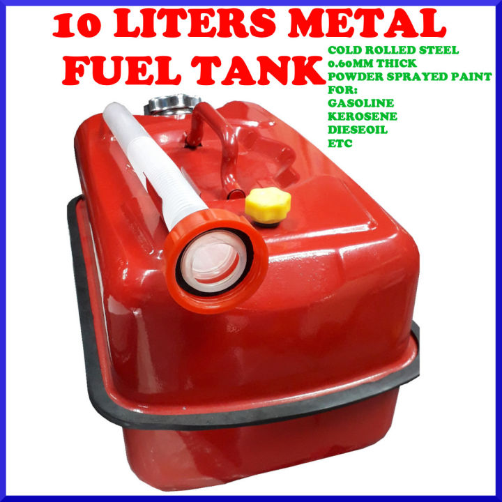 10 Liters Metal Fuel Tank for Gasoline Kerosene Diesel Light Oil ETC ...
