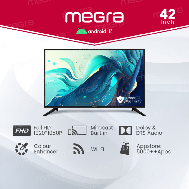 MEGRA 42 Inch TV FHD Android TV LED Television Smart TV Powered By ...