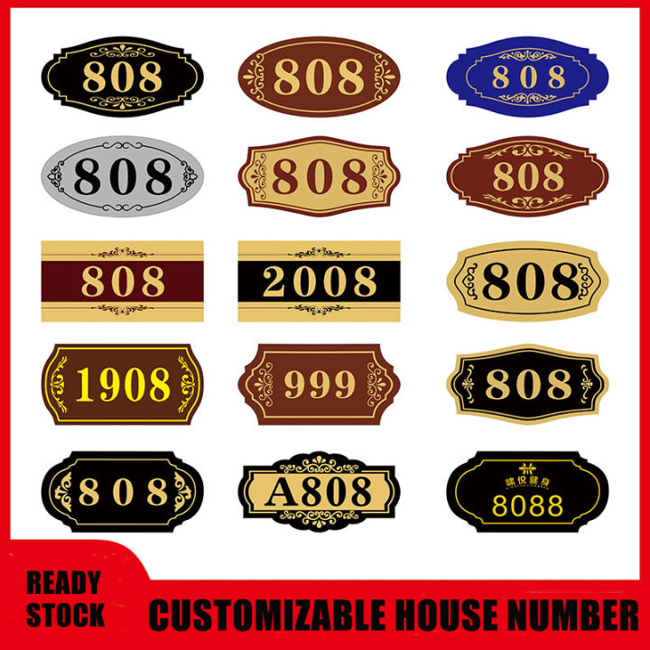 15 Types Customizable Acrylic House Number Plate Creative Personality ...
