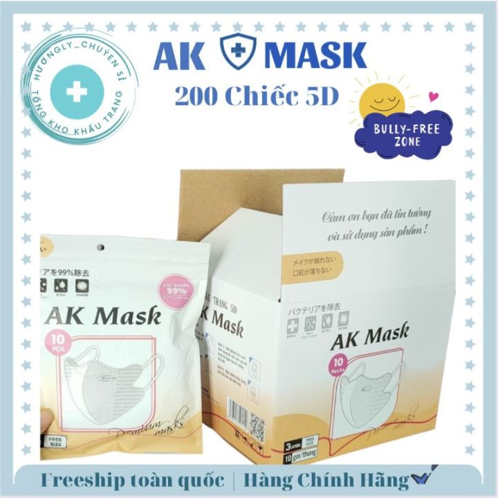 Thùng 200 cái Khẩu trang 5D Mask 3 lớp kháng khuẩn | Lazada.vn