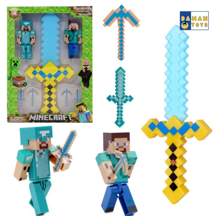 Pedang Minecraft Minecraf Minicraft Mine Craft Figure Steve Sword ...