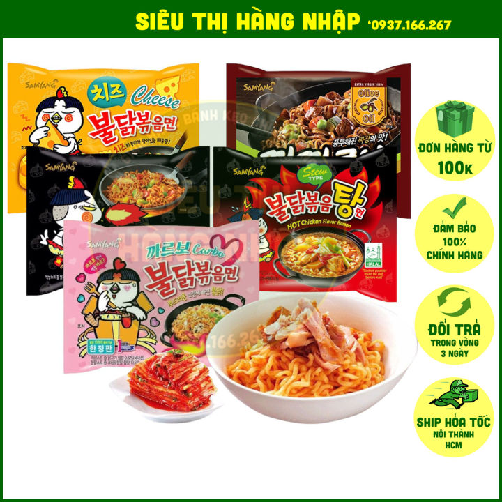 [Lốc 5 góì] Các loại mì gà cay Samyang Hàn Quốc (cay khô, cay nước ...