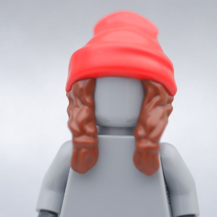 𝘗𝘓𝘖𝘠𝘉𝘙𝘐𝘊𝘒 - Red Beanie Hair HEADGEAR - LEGO® Minifigures Authentic เล ...