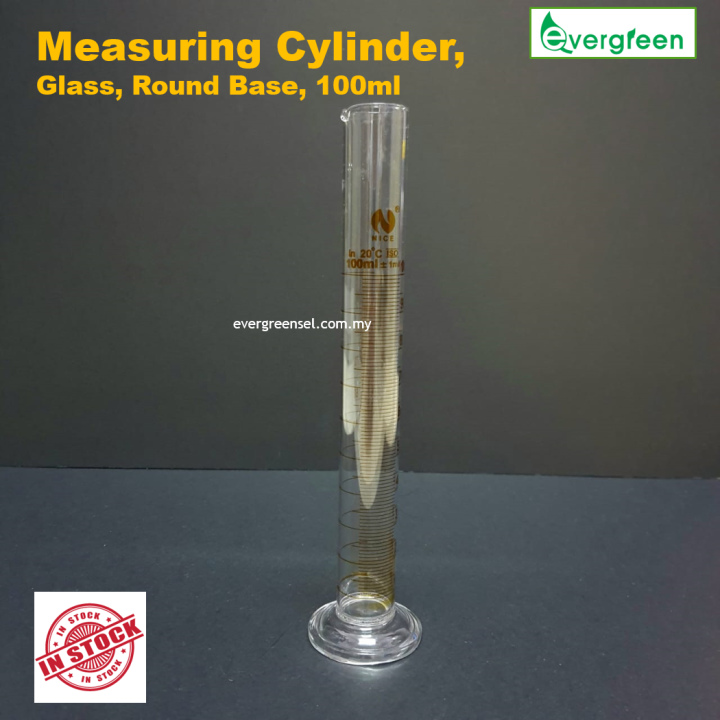 Glass Measuring Cylinder, Round Base, 100ml for laboratory use | Lazada