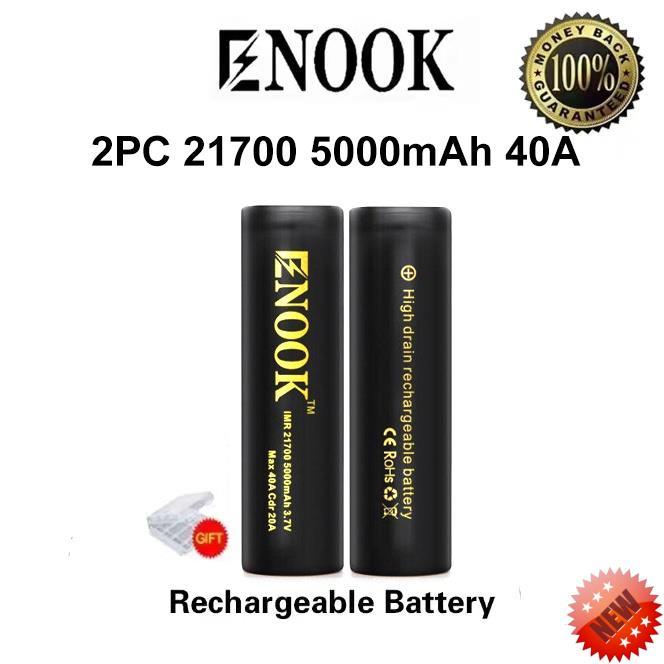 Enook 21700 5000mAh Rechargeable Battery 3.7V 40A pack | Lazada PH