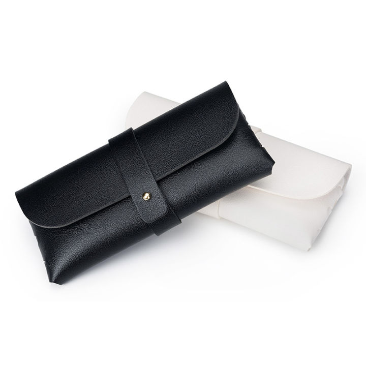 Button Closure Glasses Case No Odor PVC Soft Leather Sunglasses Case ...