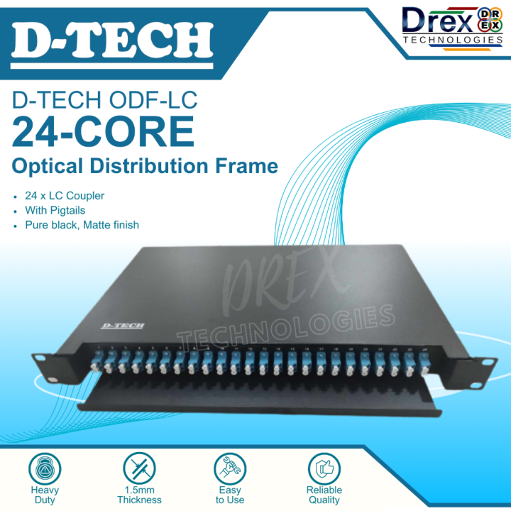 D-TECH LC ODF-24 Optical Distribution Frame 24 Core With 48pcs LC/UPC ...
