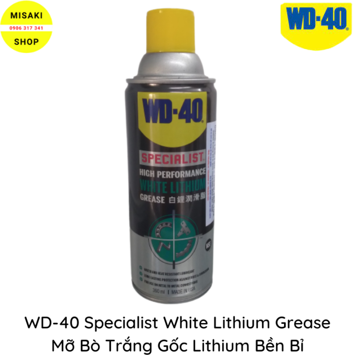 Dầu nhờn bôi trơn - Mỡ bò trắng gốc Lithium bền bỉ WD-40 Specialist ...