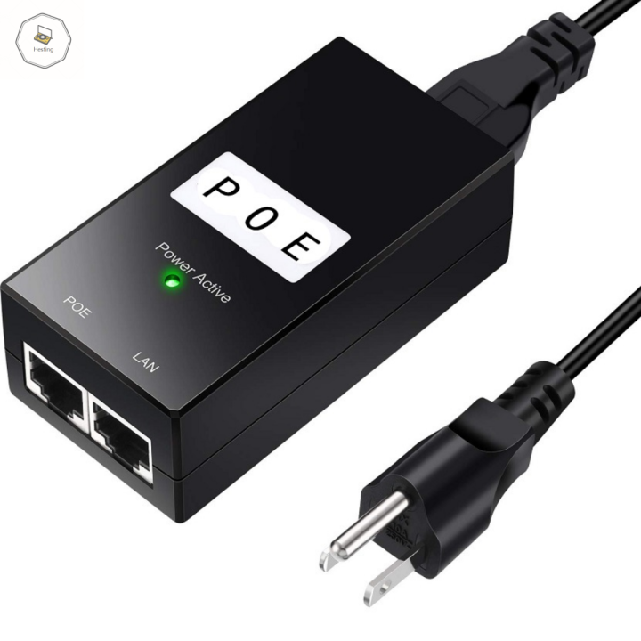 HESTING 100Mbps POE Power Injector 24V/48V 0.5A Compatible POE Power ...