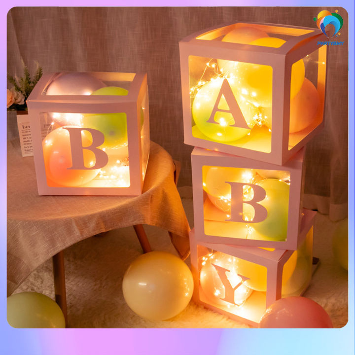 DIY A-Z Alphabet Transparent Balloon Box Boy Girl Happy Birthday Party ...