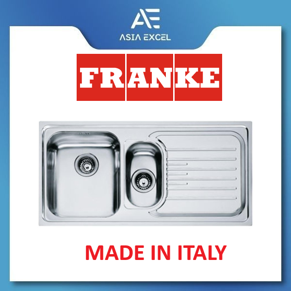 FRANKE FOX 651-RHD DOUBLE BOWL STAINLESS STEEL MADE IN ITALY KITCHEN ...