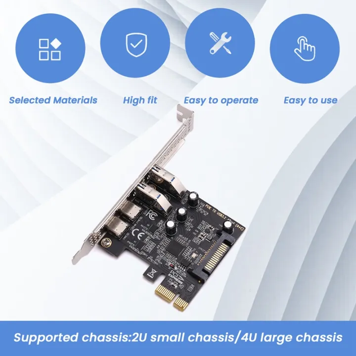 PCI-E to USB 3.2 PCI Express Card PCIE Card 4-Ports (Type-C+A) USB 3.2 ...