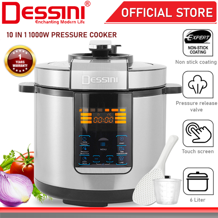 DESSINI ITALY 14 IN 1 Electric Digital Pressure Cooker Non-stick ...