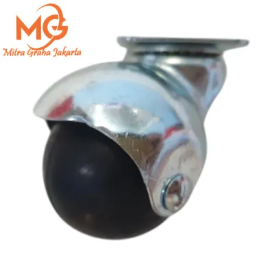 MG Roda Caster Bola Rubber Karet Bulat 2" Inch Hitam 50mm Roda Lemari ...