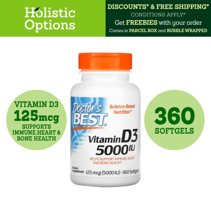 [Authentic] Vitamin D3 | 50 mcg (2000 IU)180 Softgels OR 125 mcg (5000 IU) 180 Softgels OR 125 ...