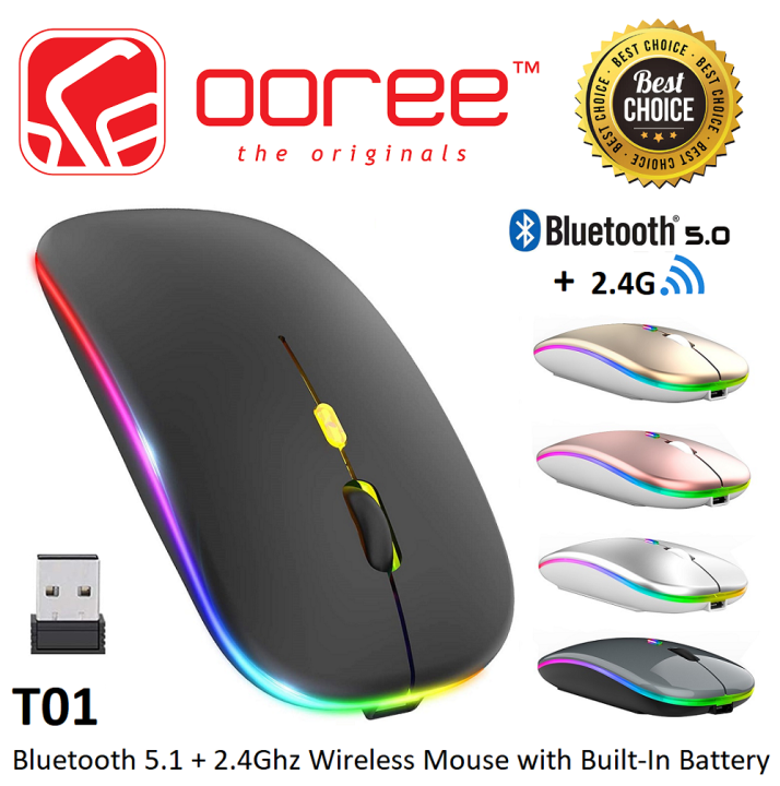 [DUAL-MODE] T01 (RGB LED LIGHT) / T04 BLUETOOTH 5.1 + 2.4GHZ ...